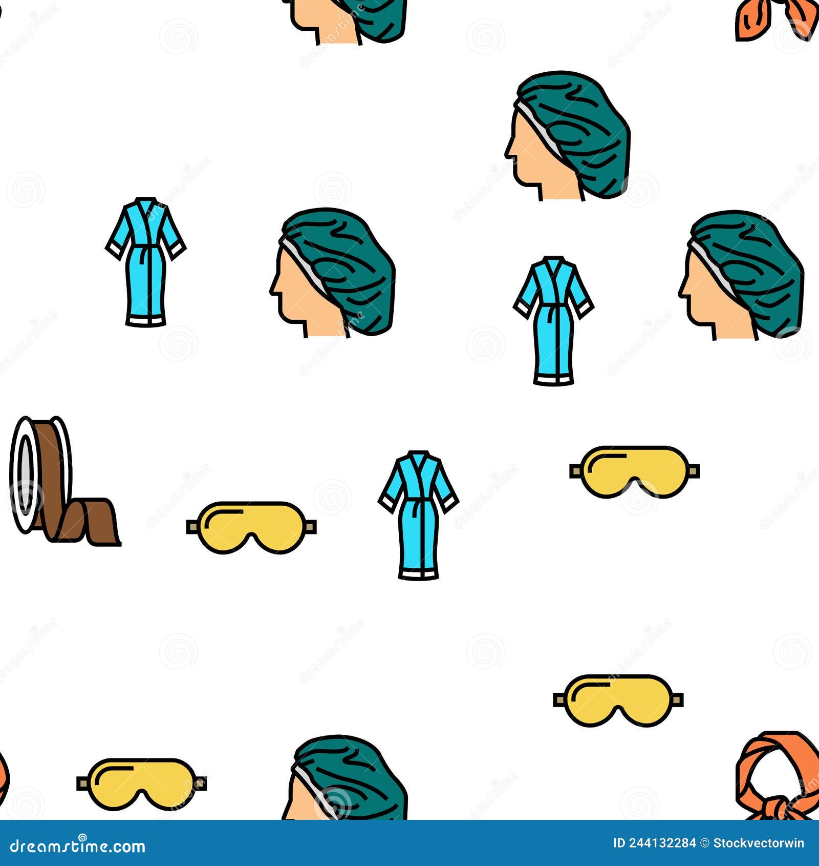 Sericulture Production Business Vector Seamless Pattern Stock Vector ...
