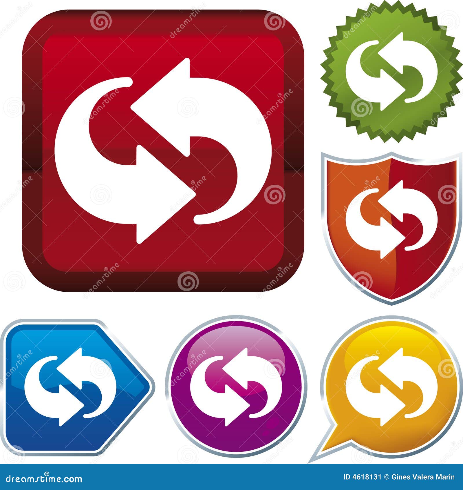 Serie Del Icono: Flechas Del Ciclo Ilustración del Vector - Ilustración ...