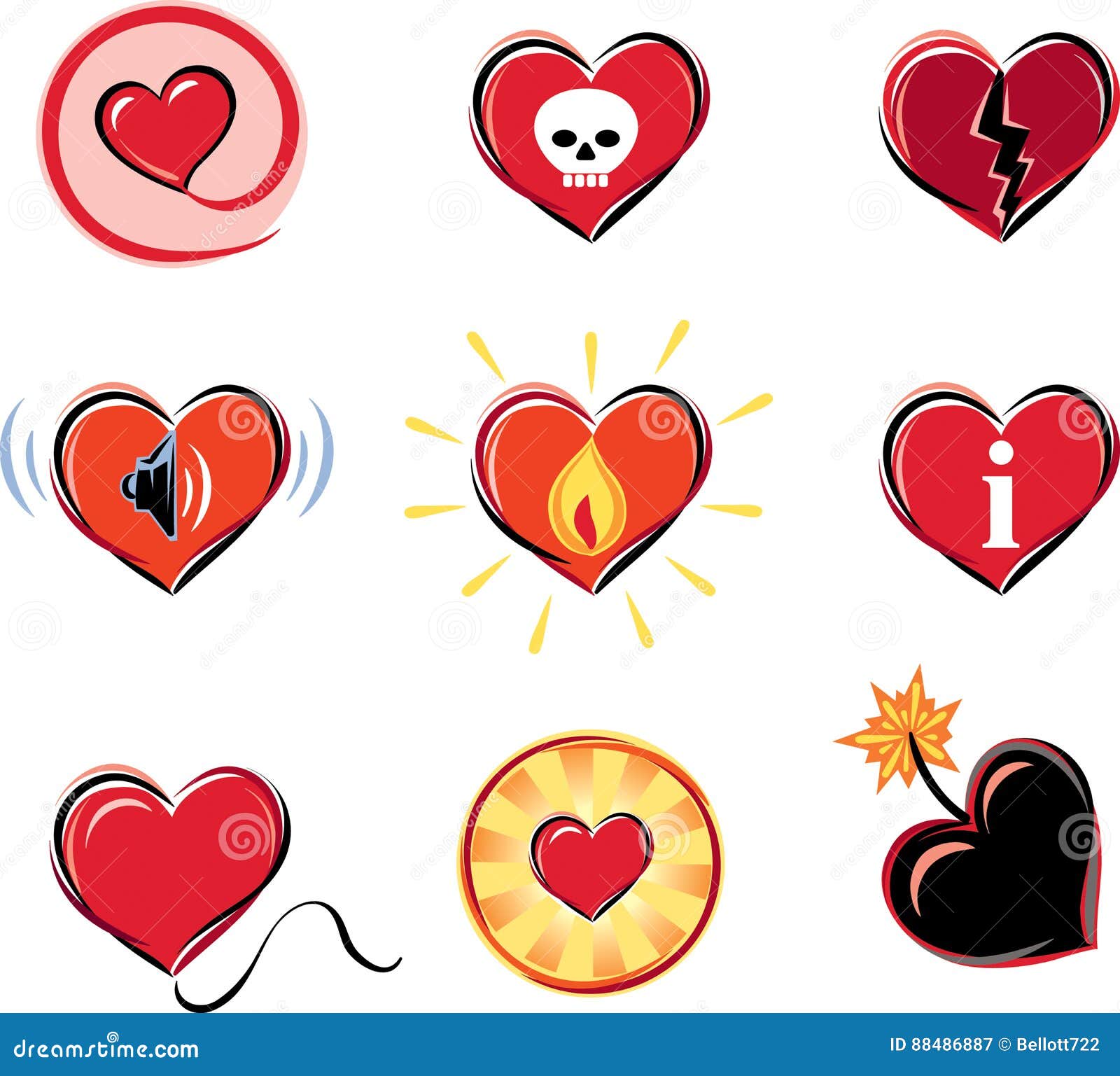 Serie di simboli del cuore illustrazione di stock. Illustrazione di ...