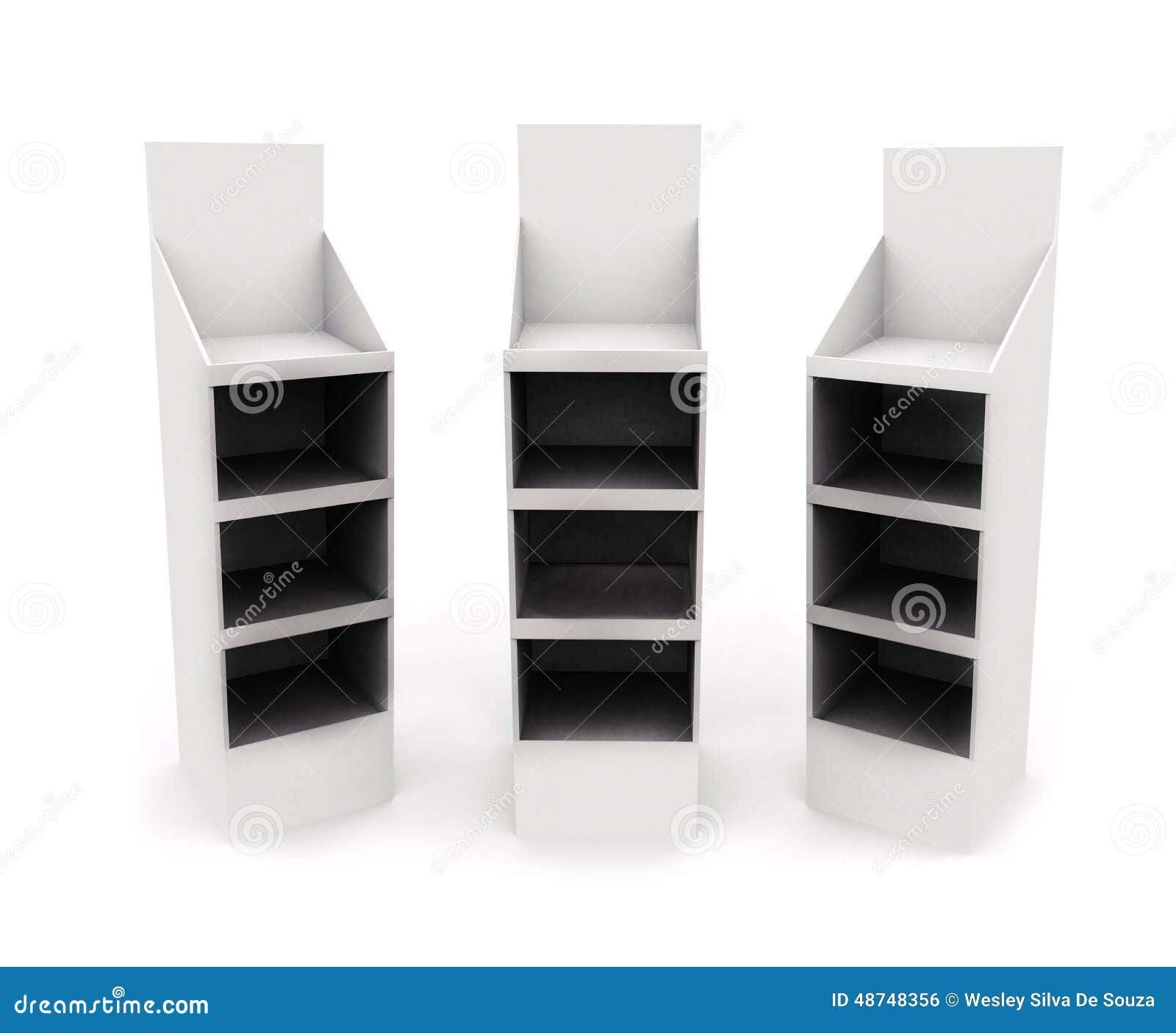 Serie Di Visualizzatori Con Gli Scaffali Su Bianco Illustrazione di ...