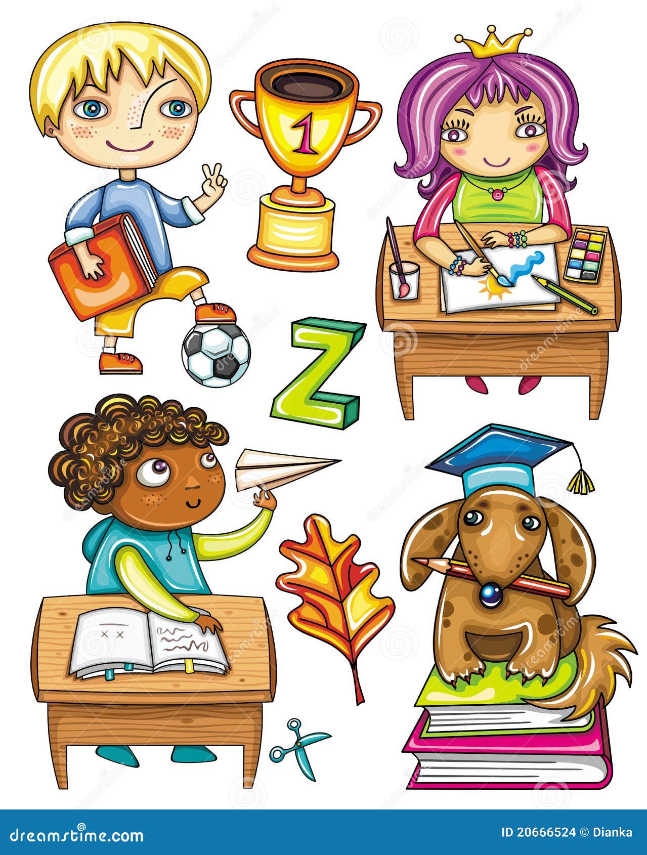 Serie Divertente 1 Degli Scolari Illustrazione Vettoriale ...