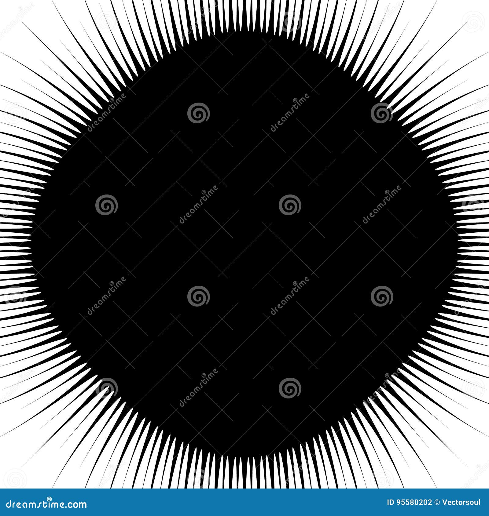 Serie Geometrica Radiale Dell'elemento Forma in Bianco E Nero Astratta ...