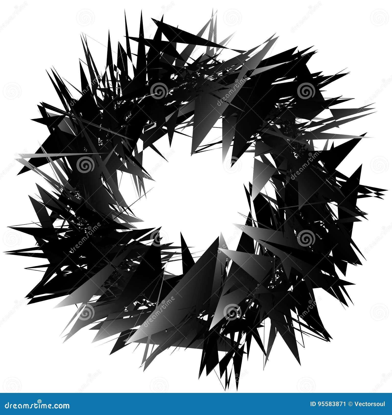 Serie Geometrica Radiale Dell'elemento Forma in Bianco E Nero Astratta ...