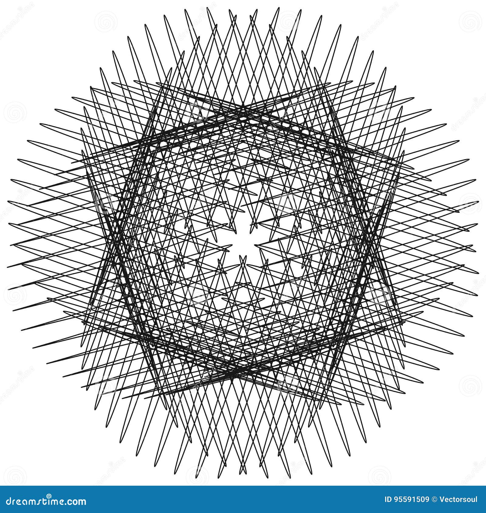 Serie Geometrica Radiale Dell'elemento Forma in Bianco E Nero Astratta ...