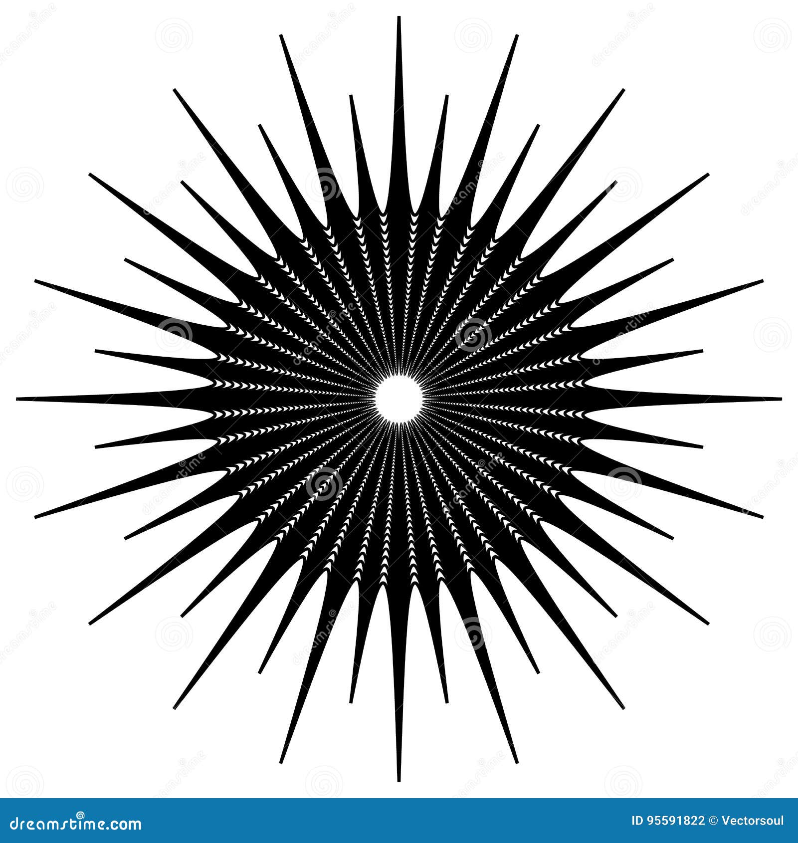 Serie Geometrica Radiale Dell'elemento Forma in Bianco E Nero Astratta ...