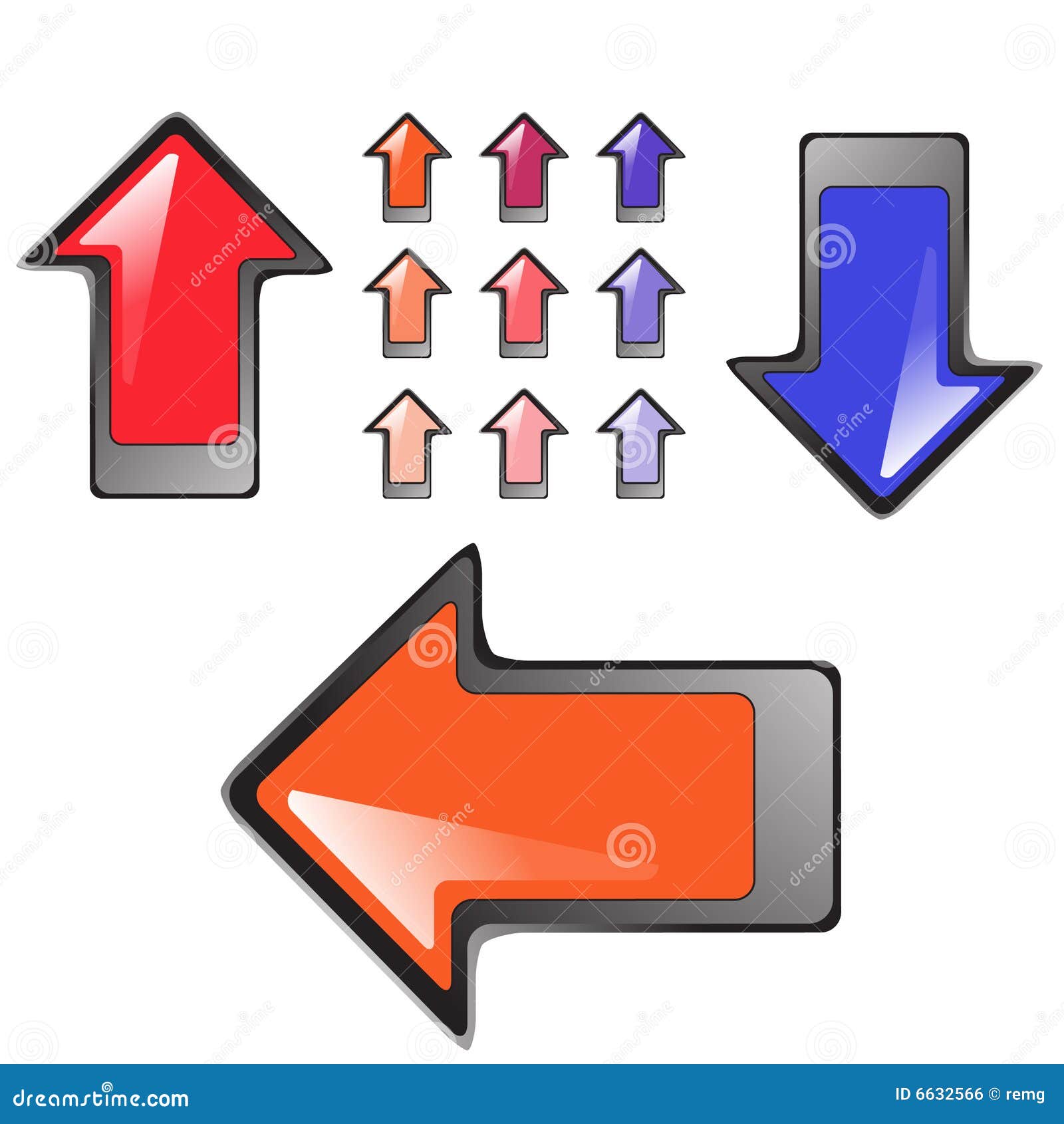 Series of 11 High Quality Glossy Buttons and Icon Stock Illustration ...