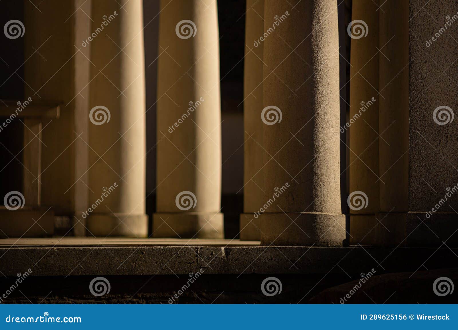 Series of Architectural Columns in a Symmetrical Formation Along a Path ...