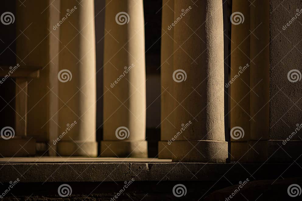 Series of Architectural Columns in a Symmetrical Formation Along a Path ...