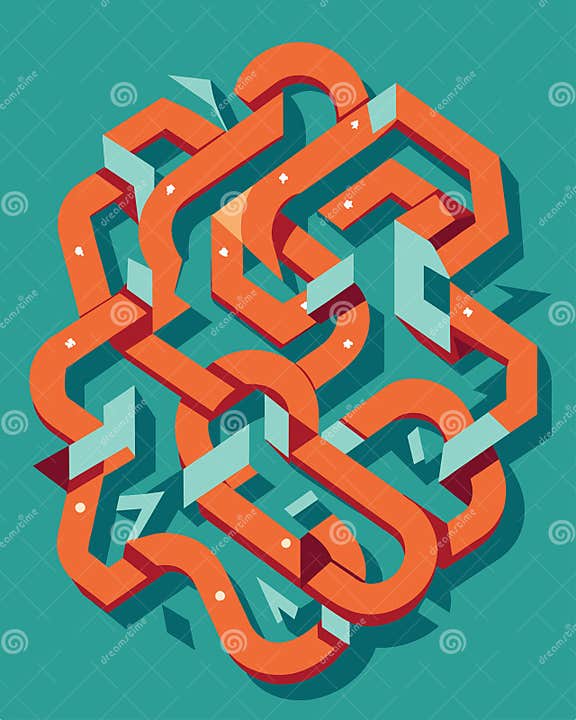 A Series of Broken Chains Tered in a Mazelike Pattern Representing the ...