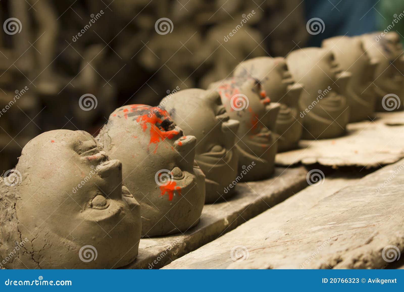 Series of clay heads stock image. Image of creativity - 20766323