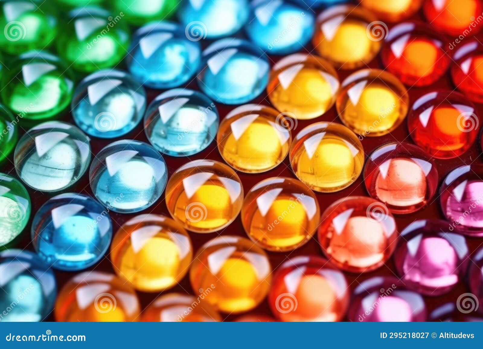 A Series of Colored Lenses Aligned Neatly in a Row Stock Image - Image ...