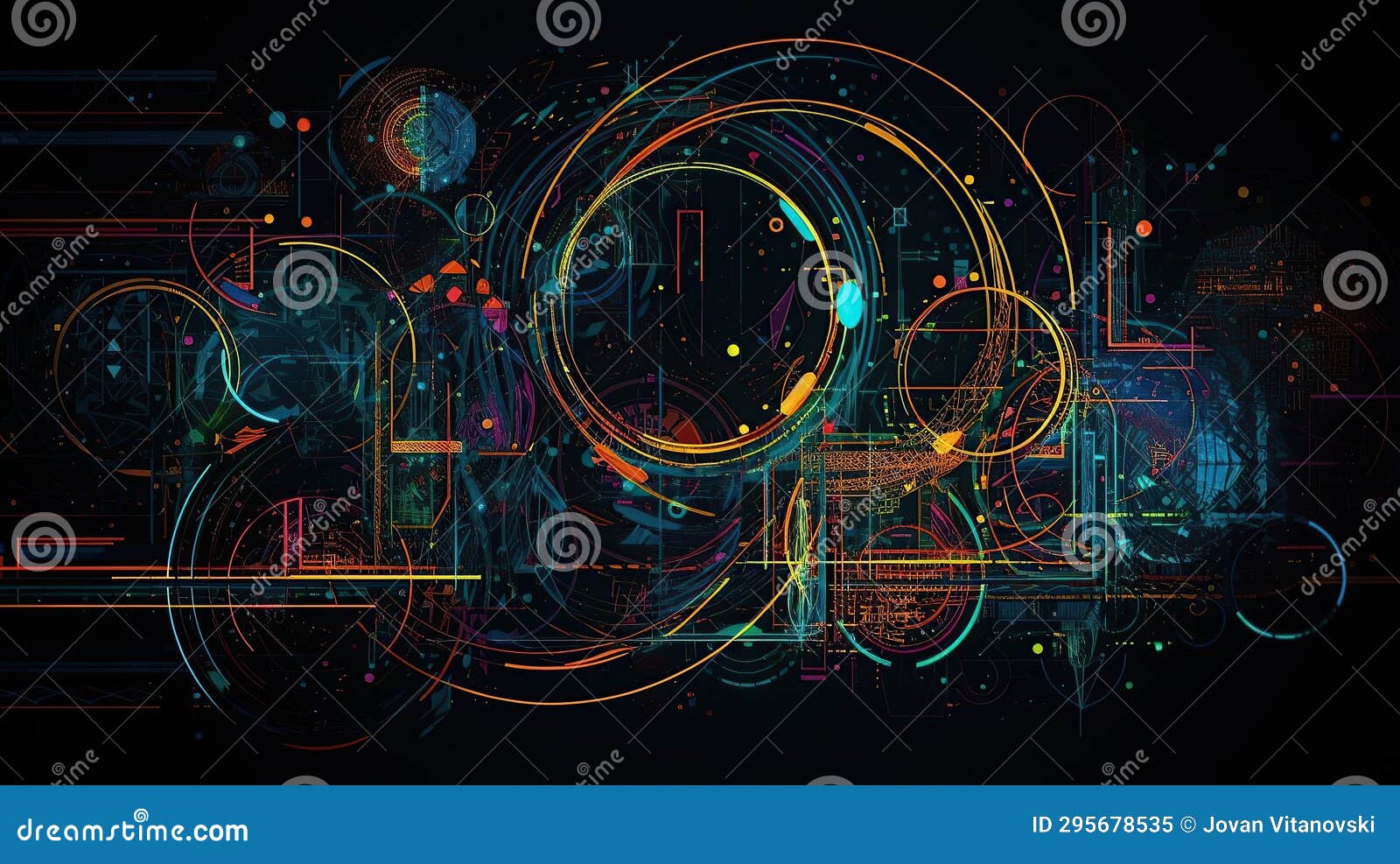 A Series of Complex, Interlocking Geometric Shapes of Circles, Stock ...