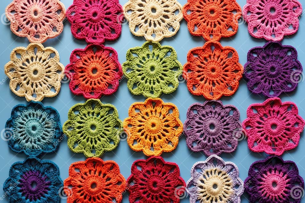 Series of Crochet Wool Patterns Stock Image - Image of textures ...