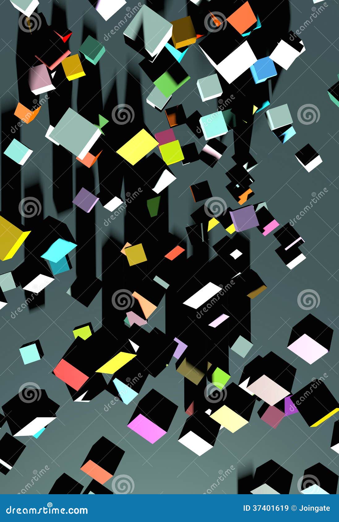 Series of 3d Cubes Falling To the Ground Stock Illustration ...