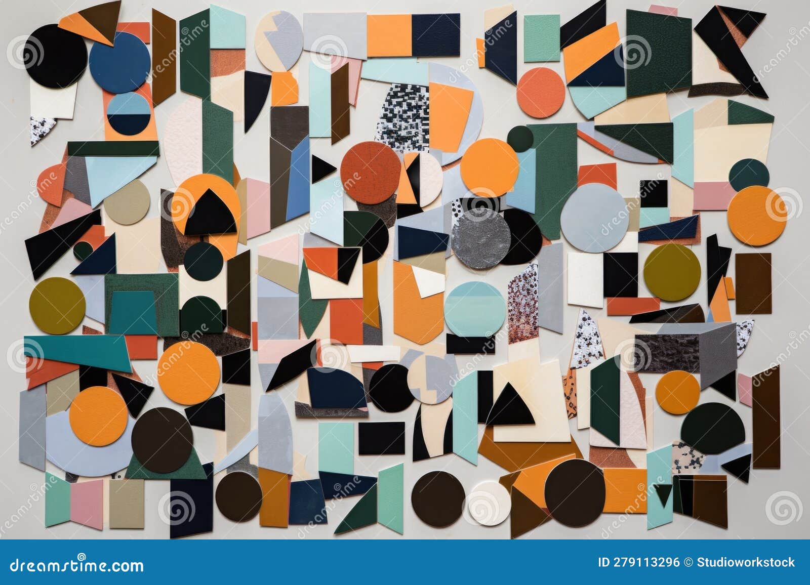 A Series of Deconstructed and Fragmented Shapes, Each with a Different ...