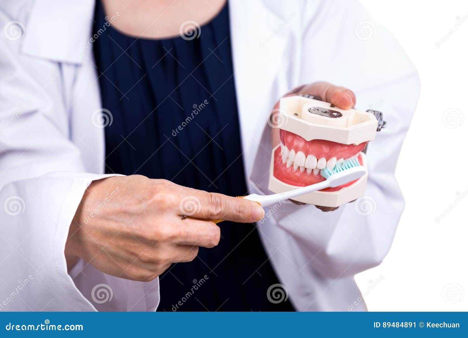 Series of Dentist Showing Correct Method of Brushing Teeth Stock Image ...