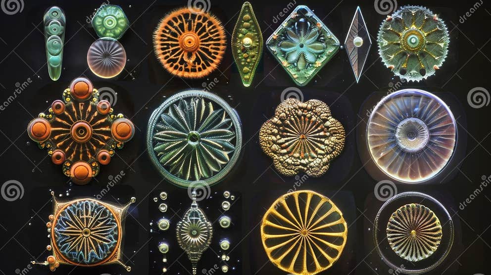 A Series of Diatom Images at Different Magnifications Showcasing the ...