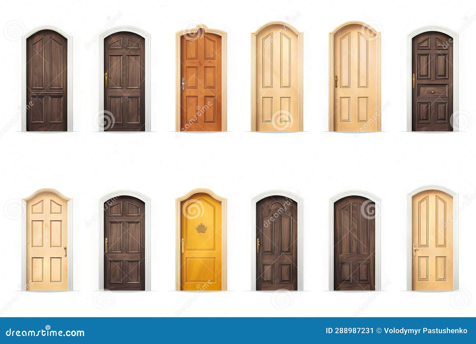 Series of Doors with Different Colors and Sizes on Them, All of Which ...