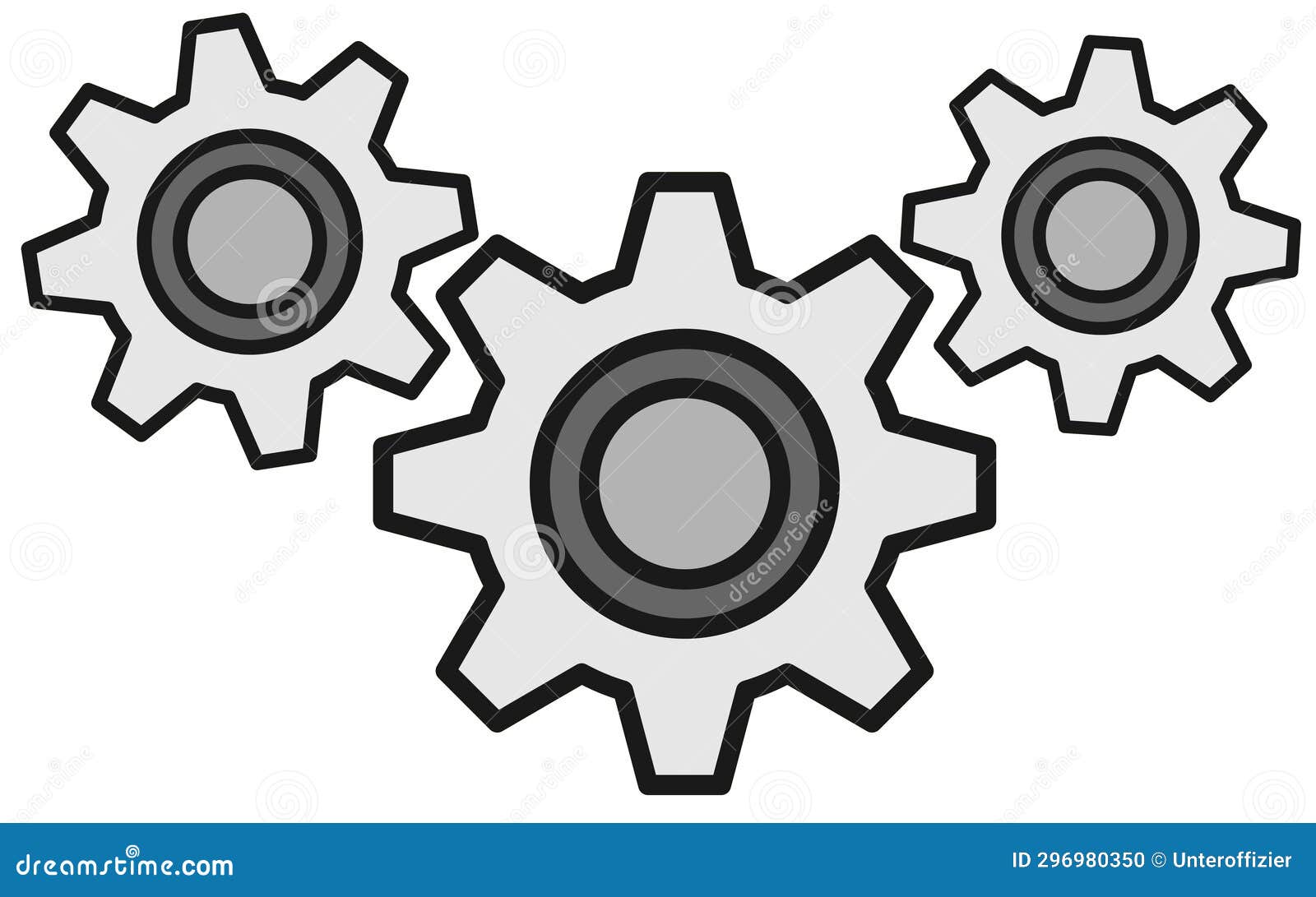 A Series of Eight Teeth Grey Gear Trains Mesh Bright Yellow Backdrop ...