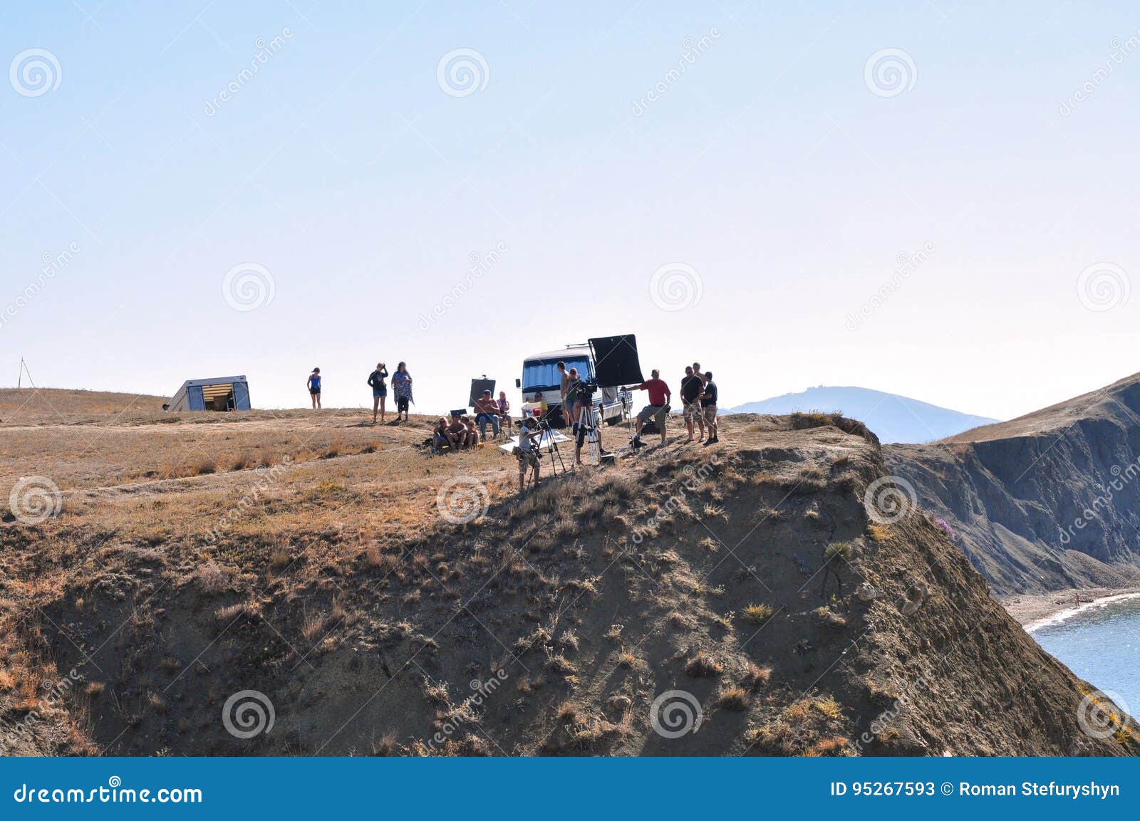 Series Film Crew on Site at Seaside Editorial Stock Photo - Image of ...