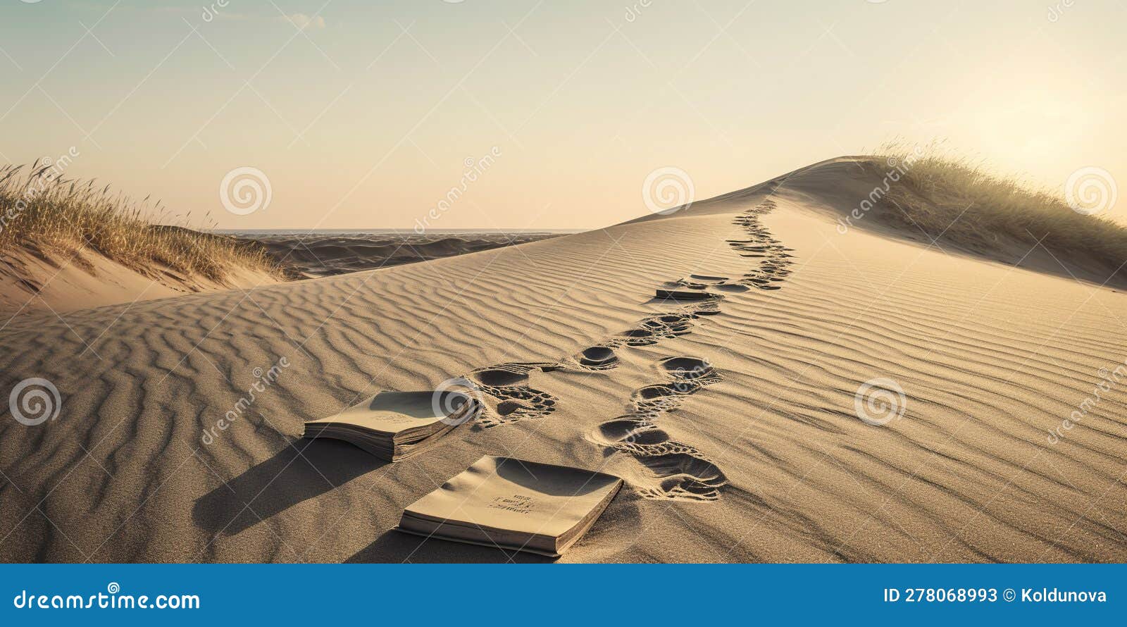 A Series of Footprints Leading To a Book, Symbolizing the Journey of ...