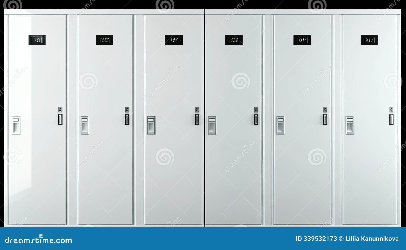 A Series of Fully Enclosed Digital Lockers Line the Wall, Each Marked ...