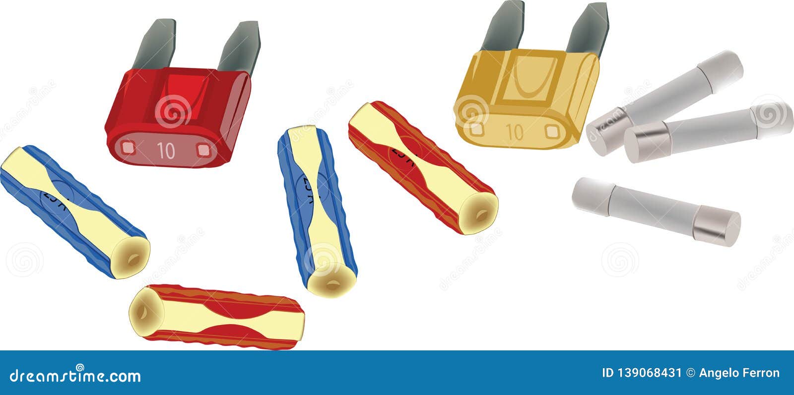 A Set Of Electronic Fuses. Cartoon Vector | CartoonDealer.com #115782121