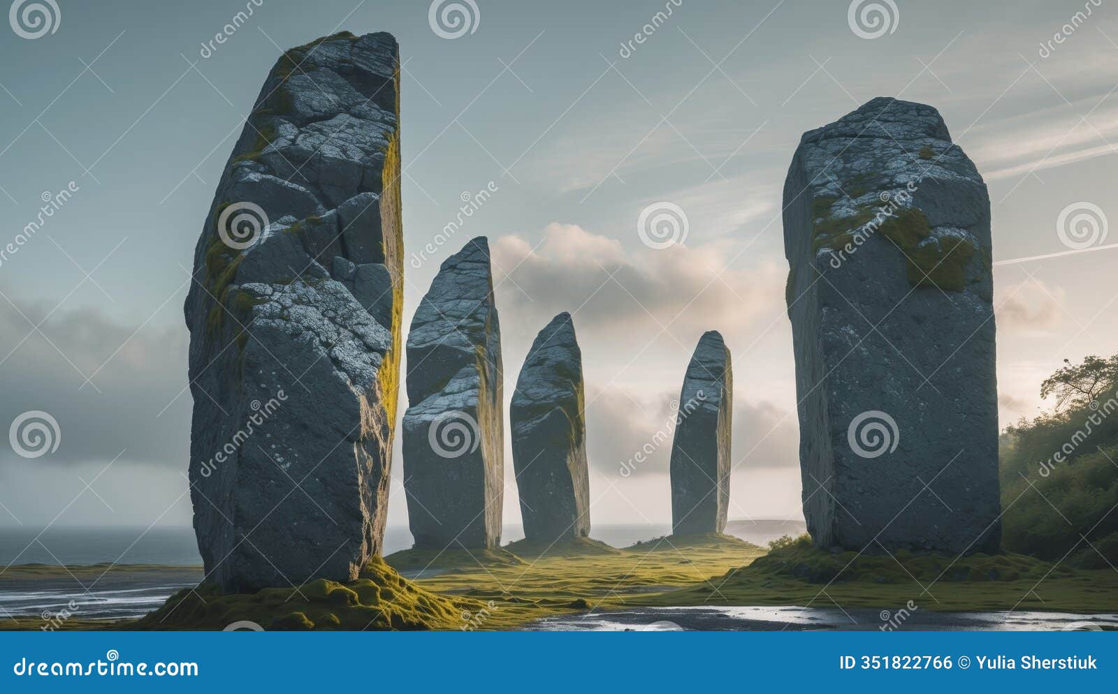 Giant Stone Colossus Cartoon Illustration, Petrified Giant ...