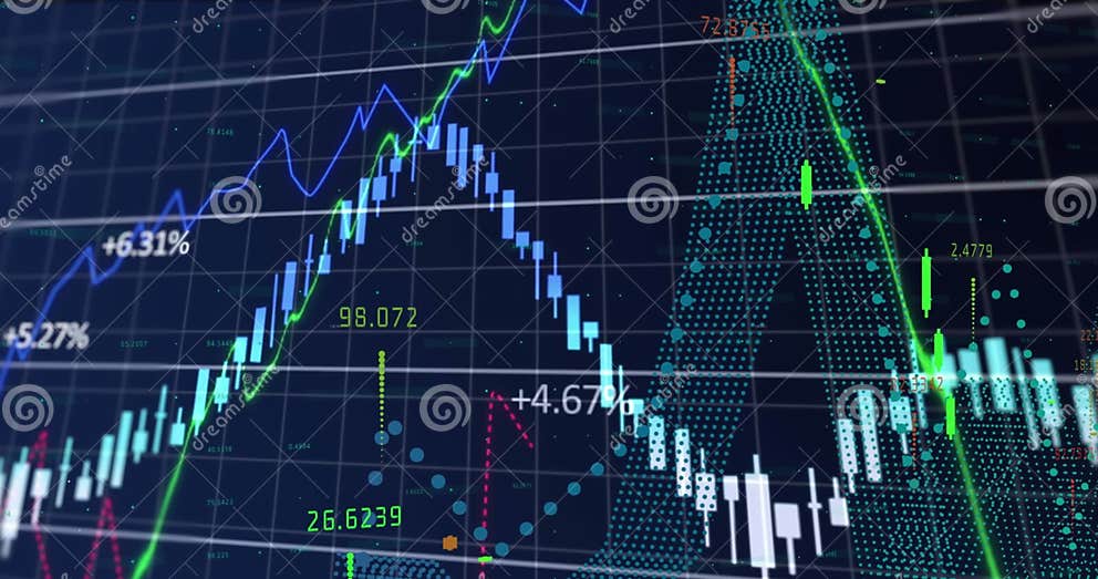 A Series of Graphs with Increasing Numbers is Shown Against an Abstract ...