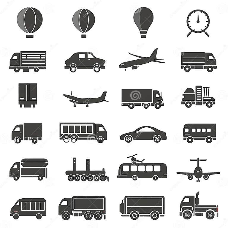 Series Icons of Transportation - Vector Design Stock Illustration ...