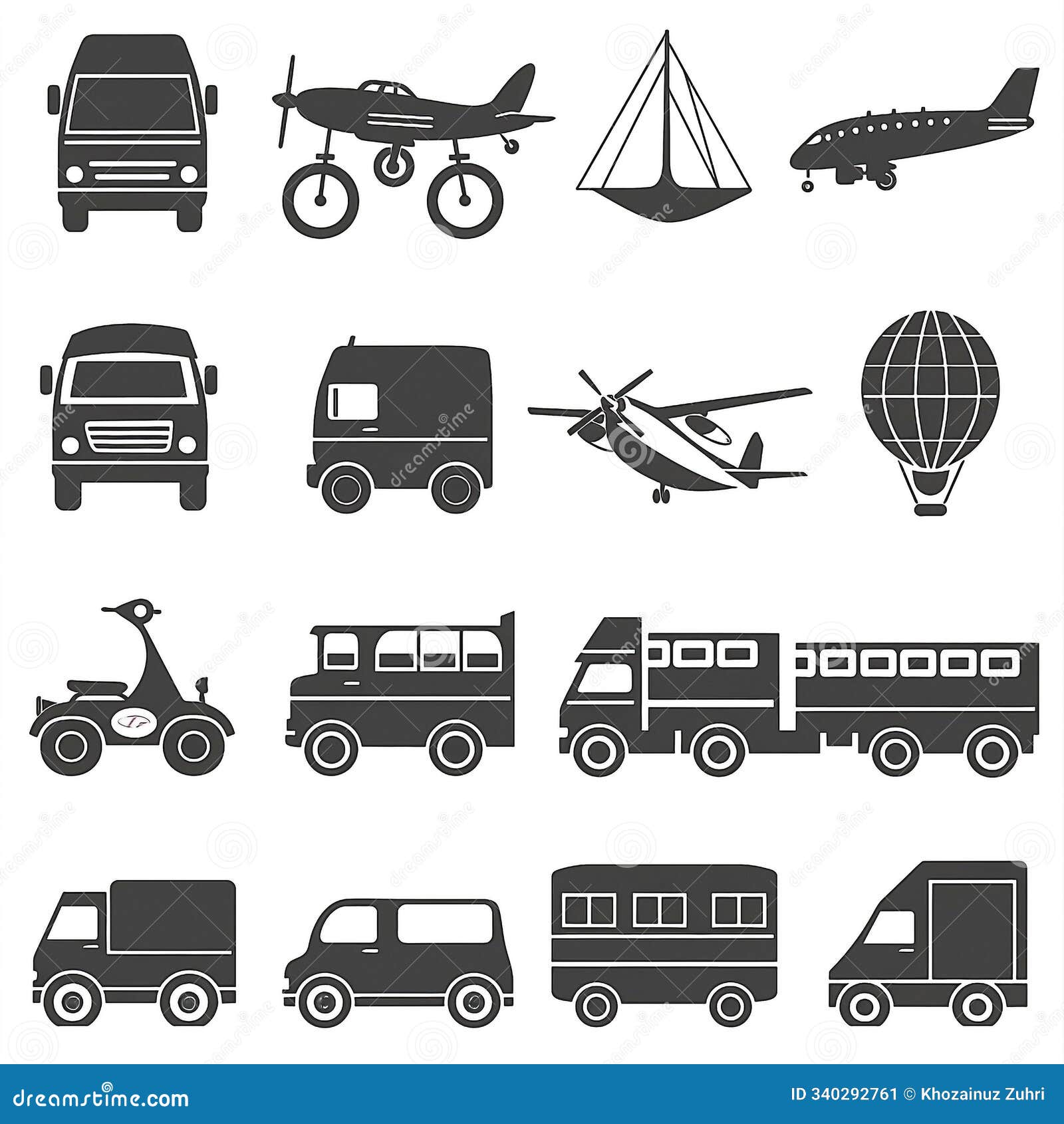 Series Icons of Transportation - Vector Design Stock Illustration ...