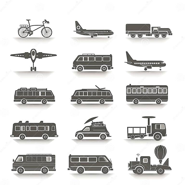 Series Icons of Transportation - Vector Design Stock Illustration ...