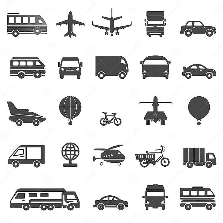Series Icons of Transportation - Vector Design Stock Illustration ...