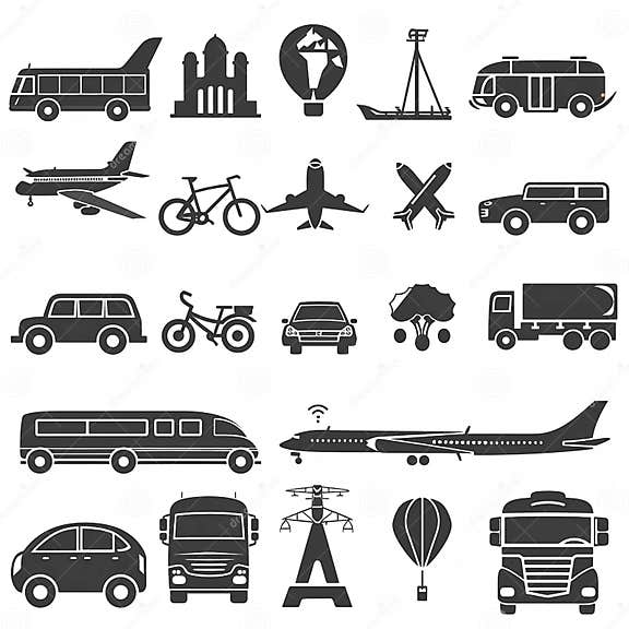 Series Icons of Transportation - Vector Design Stock Illustration ...