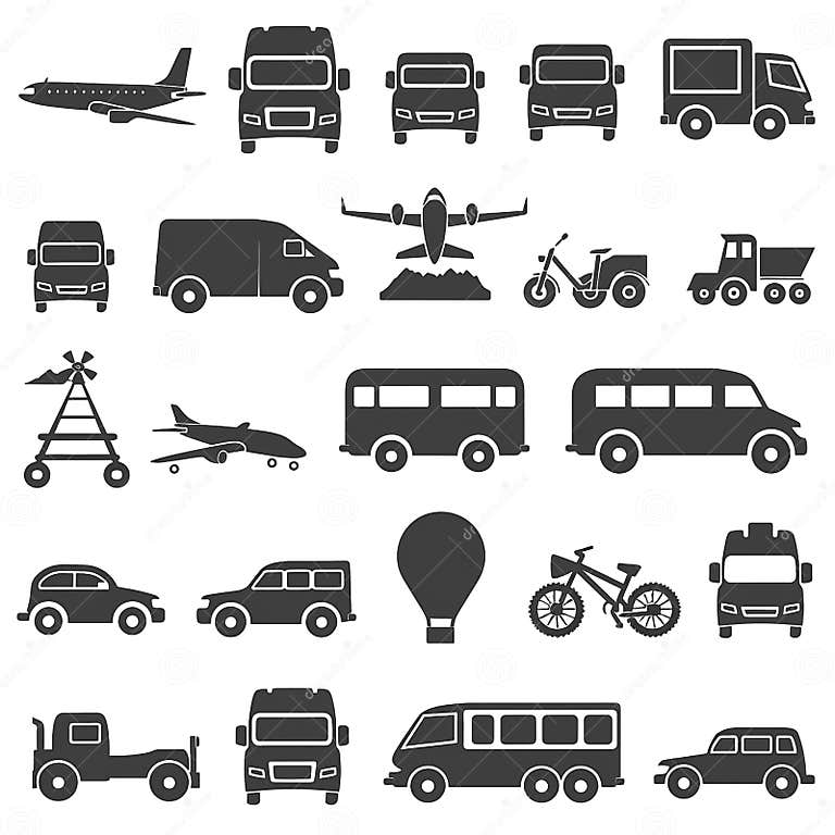 Series Icons of Transportation - Vector Design Stock Illustration ...