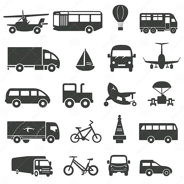 Series Icons of Transportation - Vector Design Stock Illustration ...