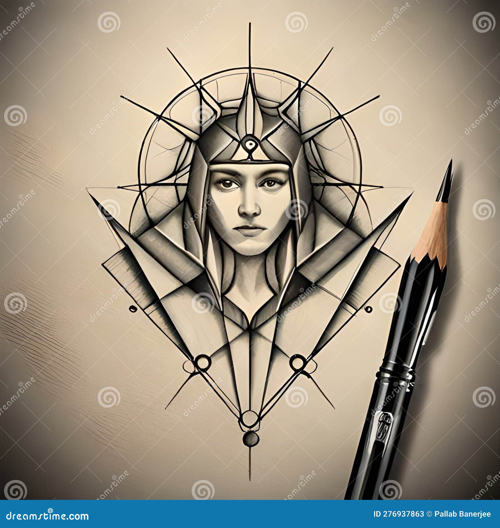 Abstract Design Pattern in Da Vinci Style Stock Illustration ...