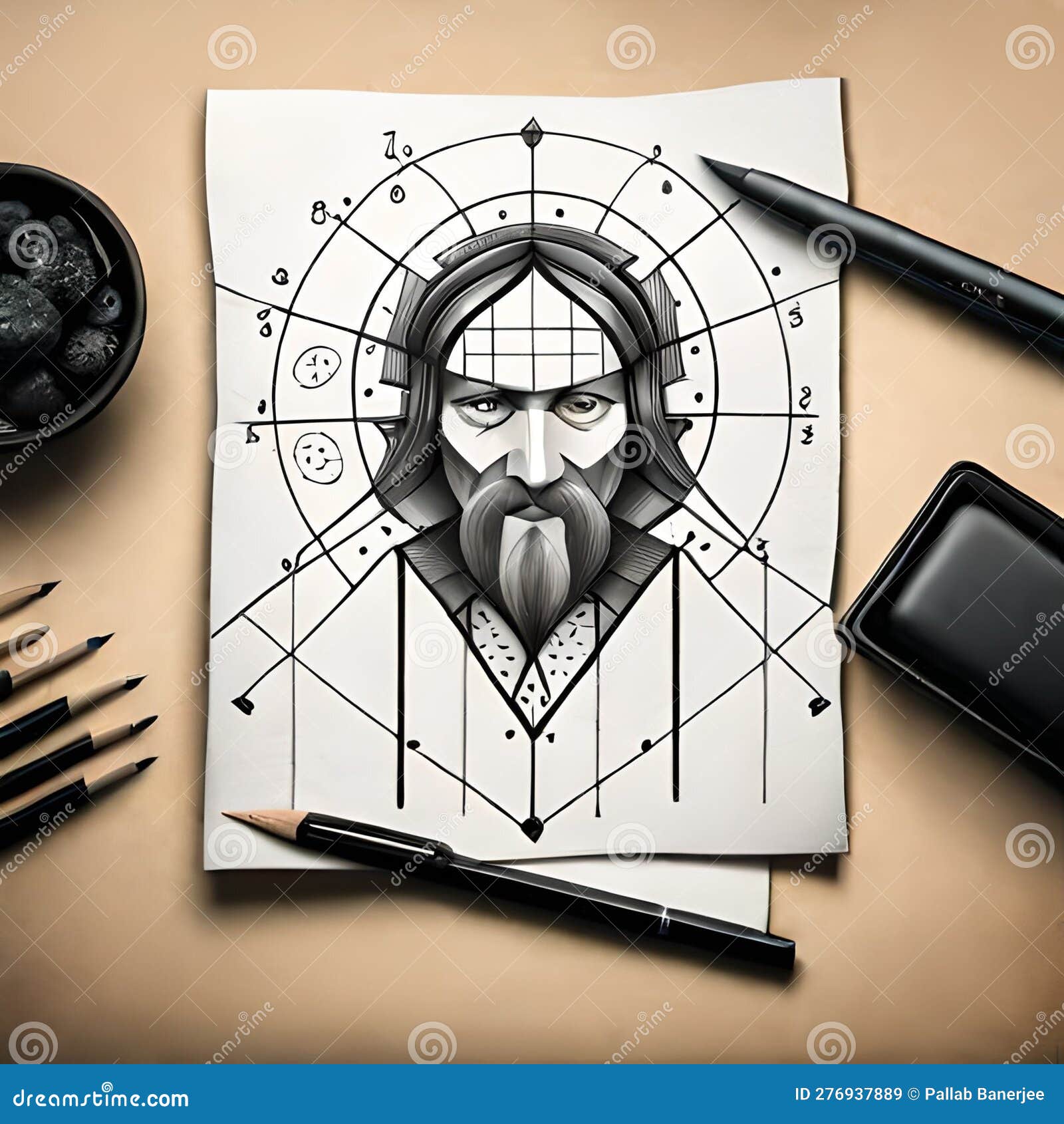 Abstract Design Pattern in Da Vinci Style Stock Illustration ...