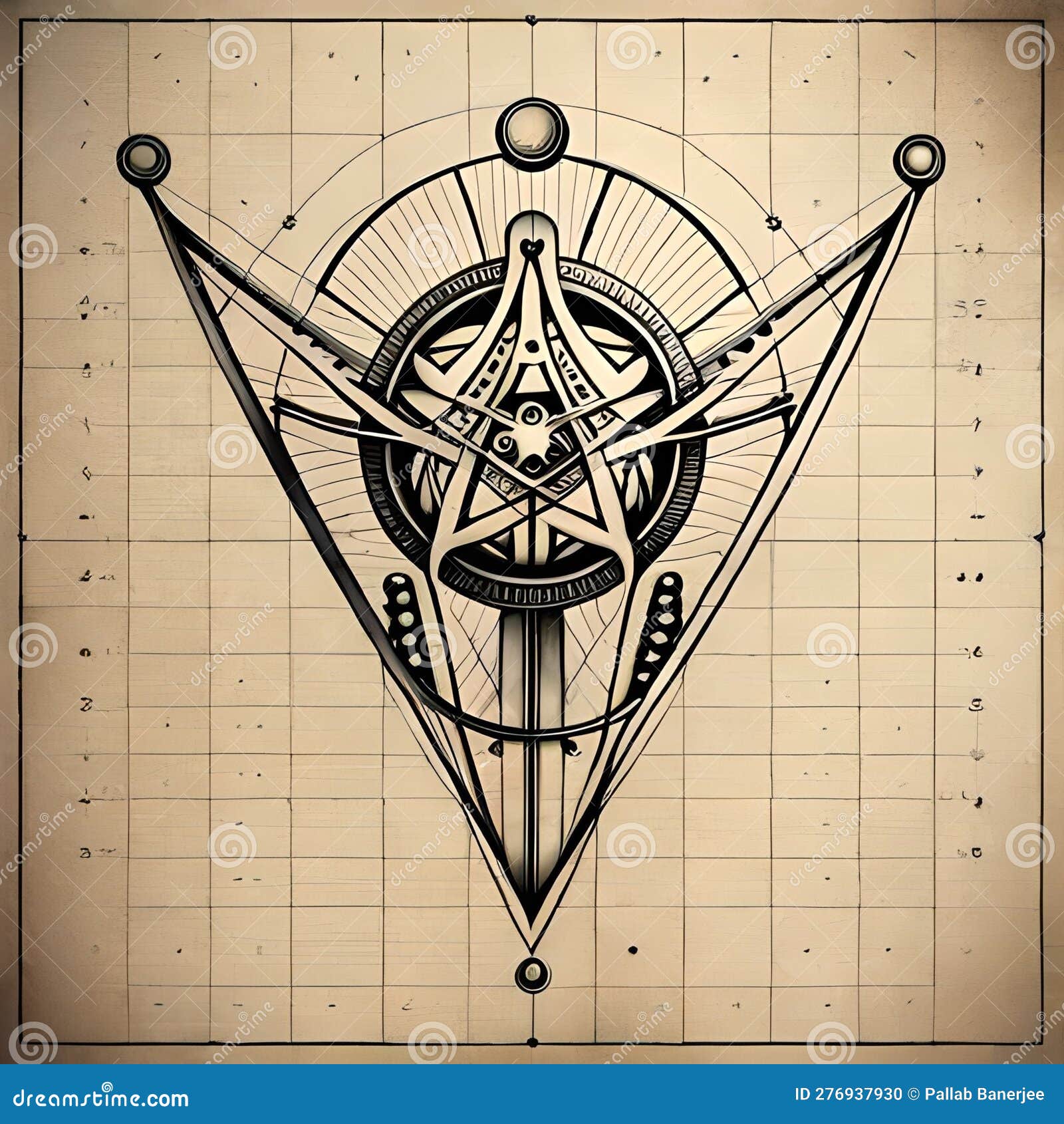 Abstract Design Pattern in Da Vinci Style Stock Illustration ...