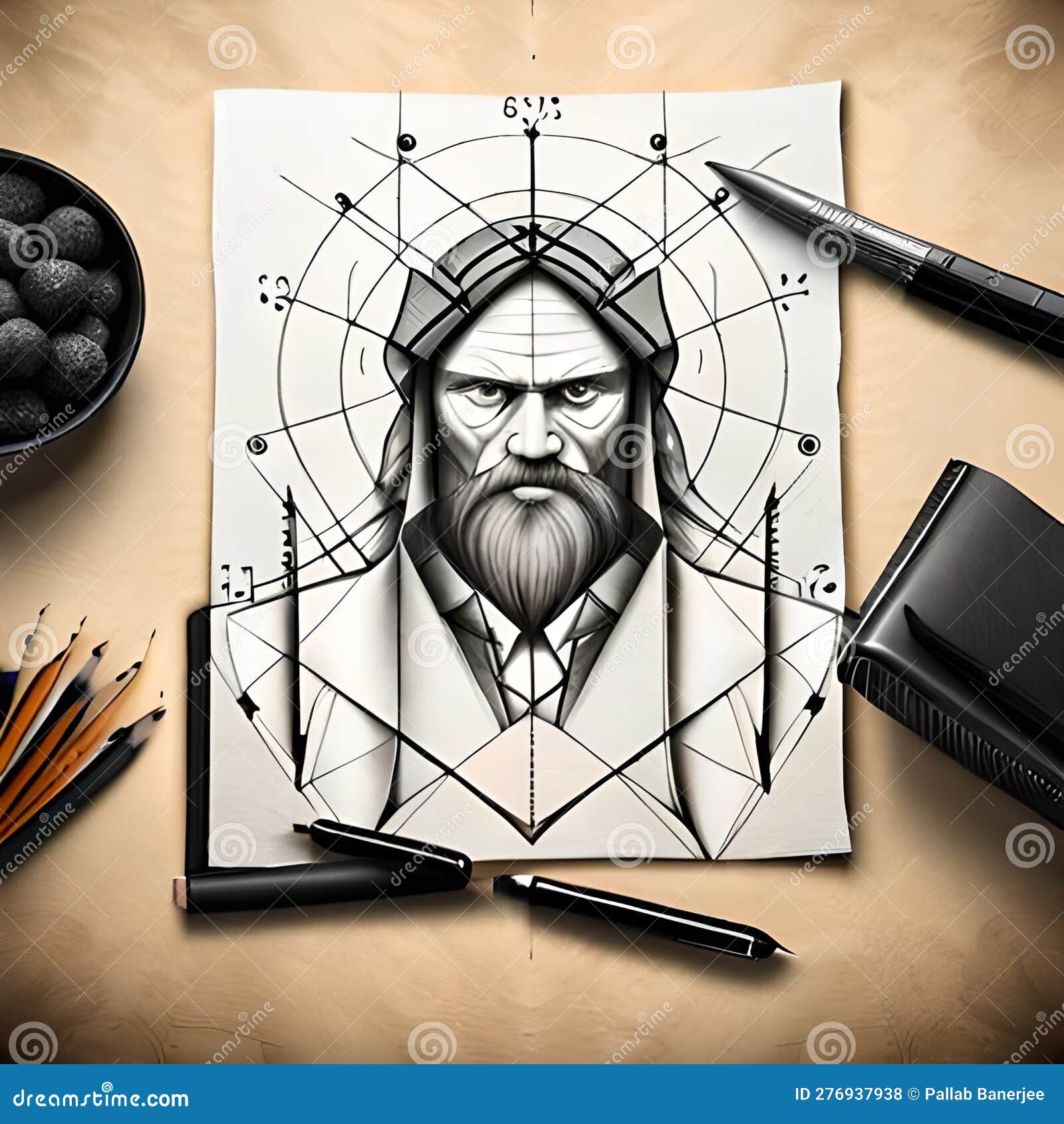 Abstract Design Pattern in Da Vinci Style Stock Illustration ...