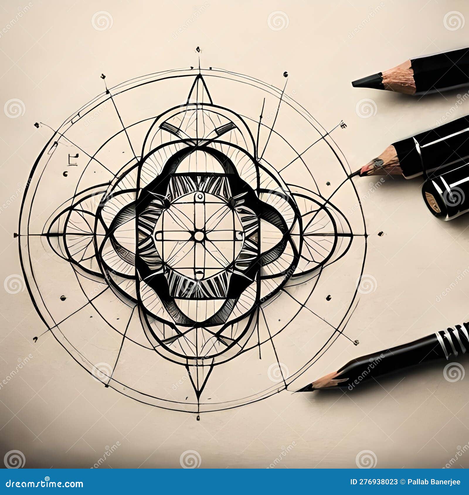 Abstract Design Pattern in Da Vinci Style Stock Illustration ...