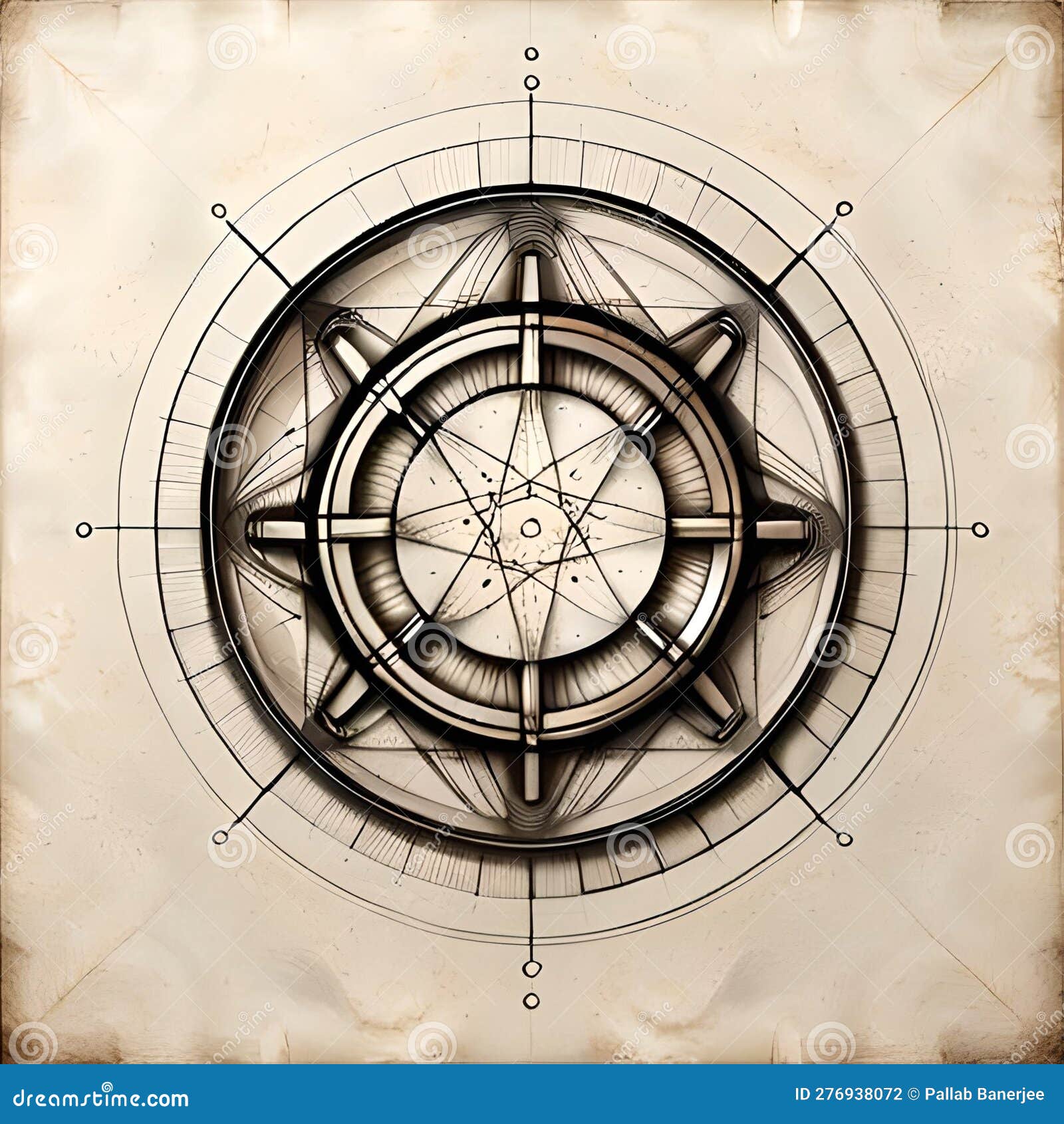 Abstract Design Pattern in Da Vinci Style Stock Illustration ...