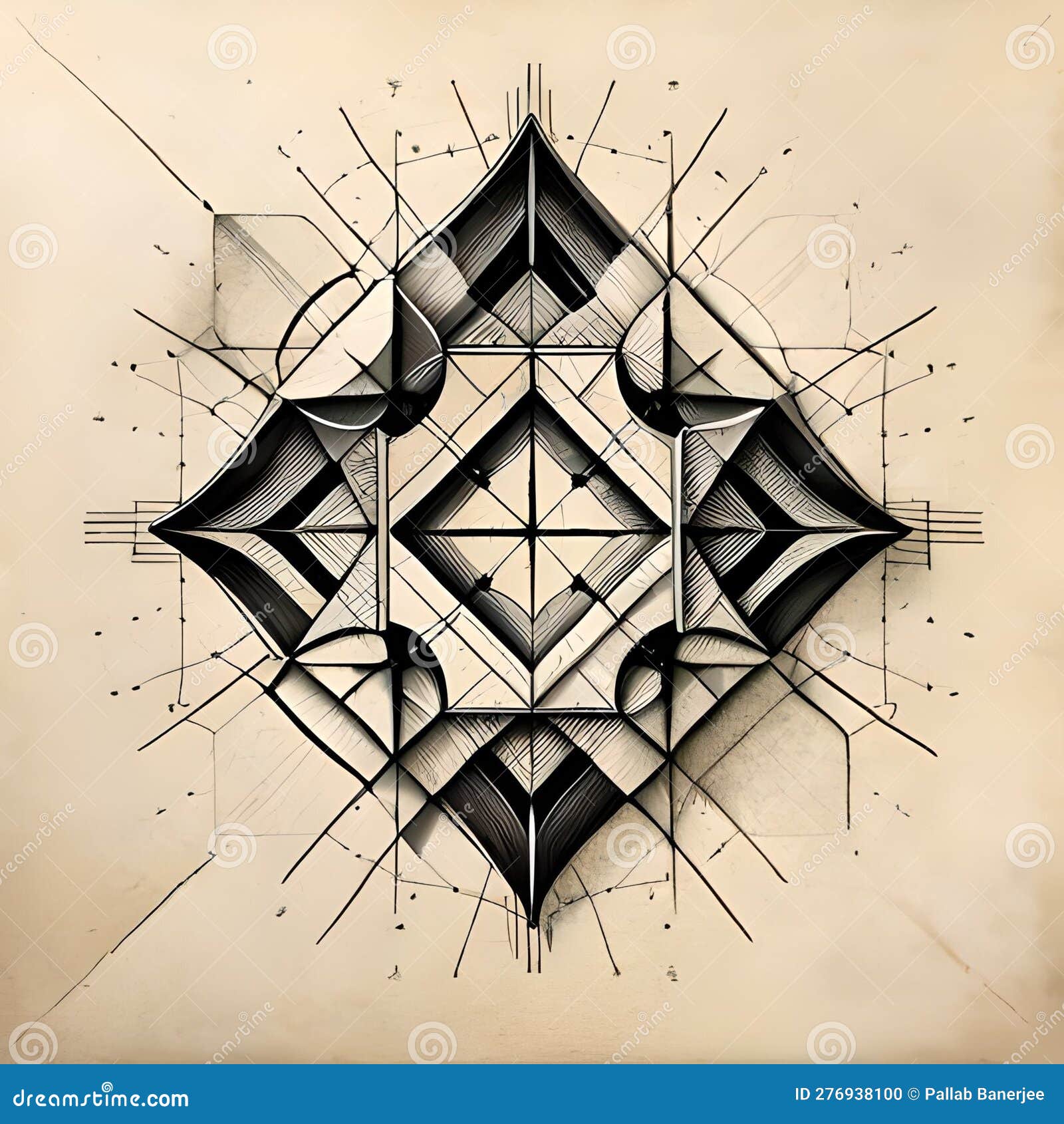 Abstract Design Pattern in Da Vinci Style Stock Illustration ...