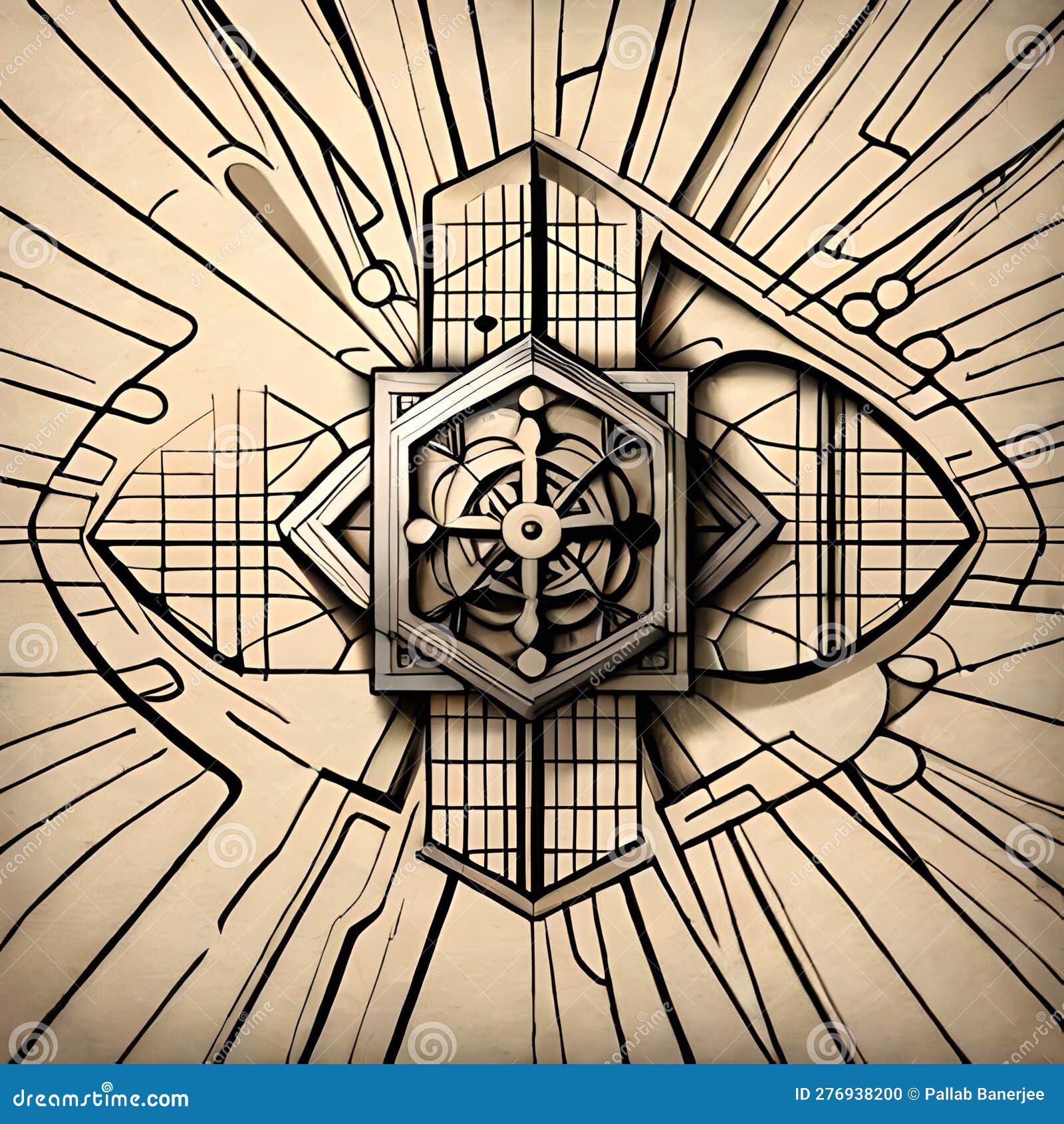 Abstract Design Pattern in Da Vinci Style Stock Illustration ...