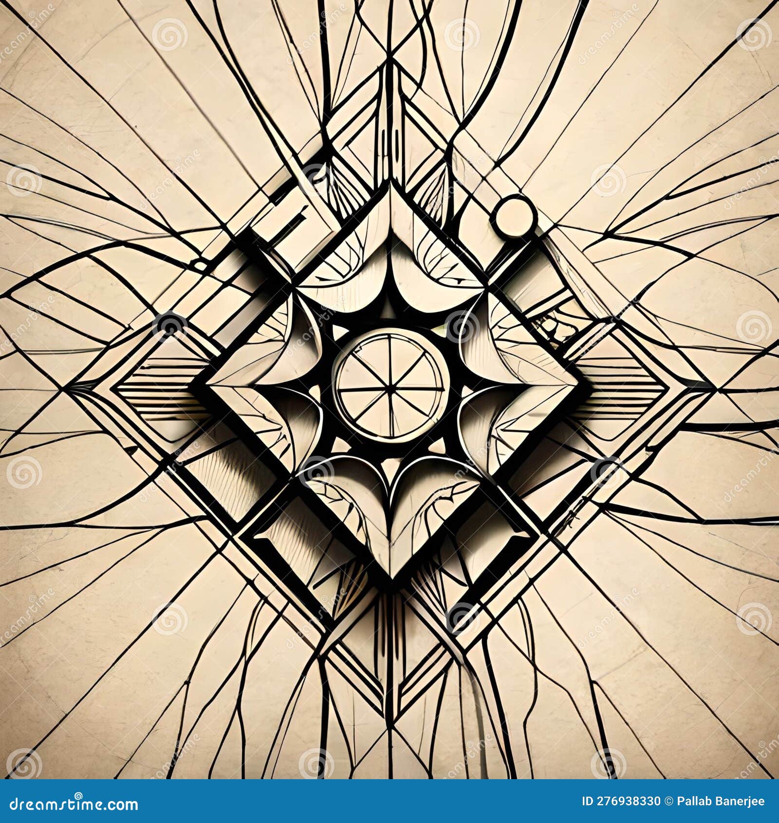 Abstract Design Pattern in Da Vinci Style Stock Illustration ...