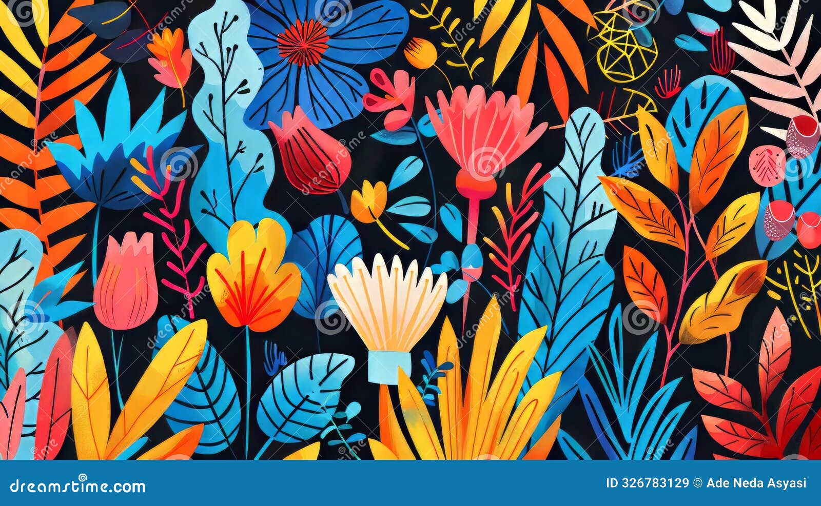 Structured Patterns Converge in a Lively. a Lush Tapestry of Colorful ...