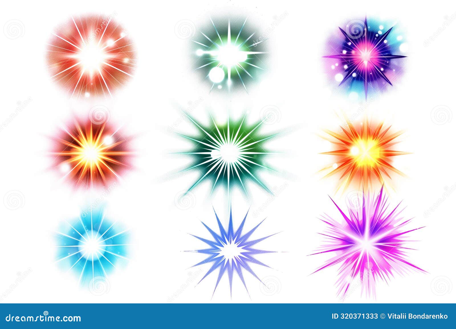 A Series of Images of Different Colored Stars. Stock Image ...