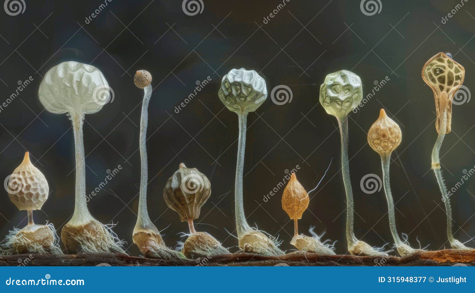 A Series of Images Showcasing the Different Stages of Spore Formation ...