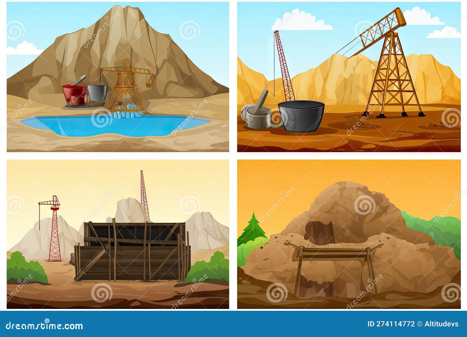 Series of Images Showing the Extraction and Processing of Natural ...