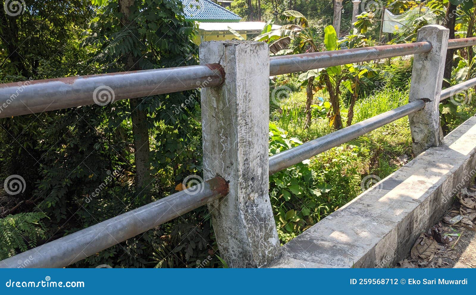 Series of Iron and Concrete on the Edge of the Bridge Serves As a ...